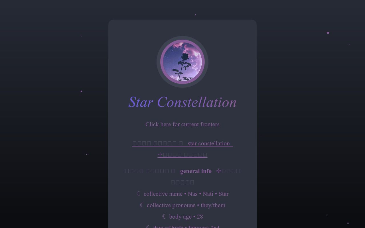 Star Constellation’s Carrd